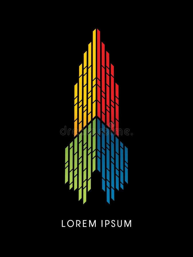 Abstract Building Construction High Tower Graphic Stock Vector ...