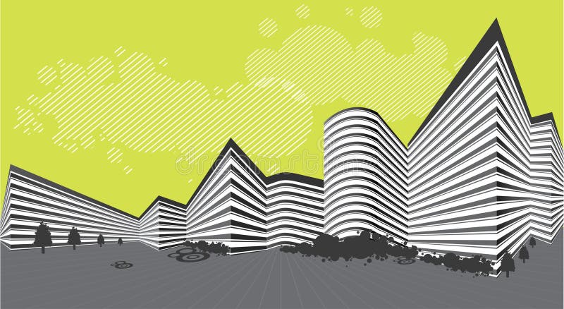 Abstract Building Landscape Stock Vector - Illustration of building ...