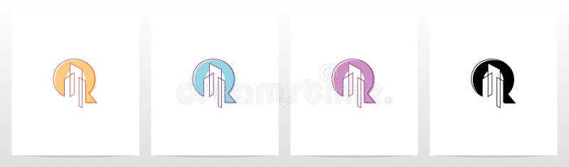 Abstract Building on Letter Logo Design Q Stock Vector - Illustration ...