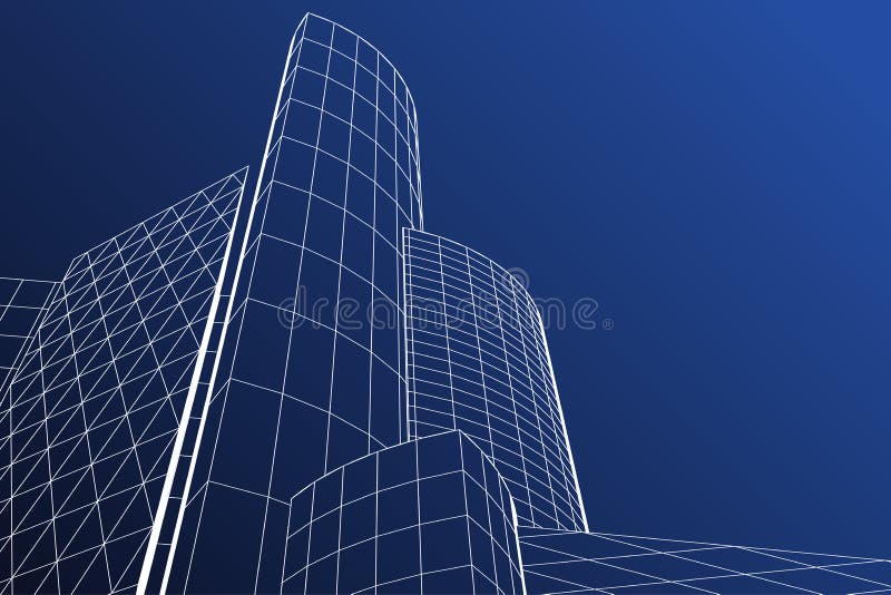 Abstract Building from the Lines. 3d Illustration Stock Illustration ...