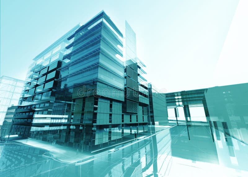 Abstract Building from the Lines Stock Vector - Illustration of corner ...