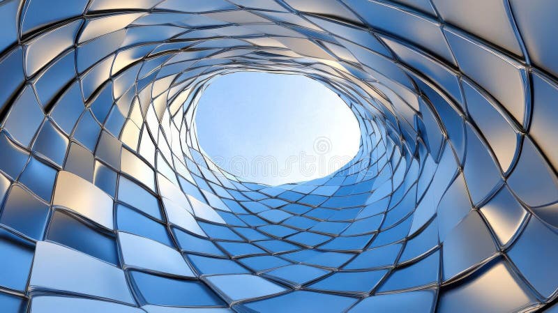 Abstract Building Structure Creates a Tunnel, into the Sky ...