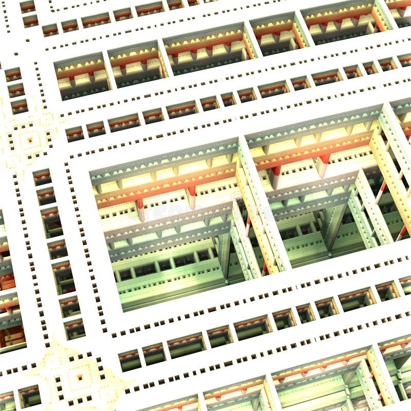 Abstract Building Structure or Frame, Fractal 3d Object, 3d Rendering ...