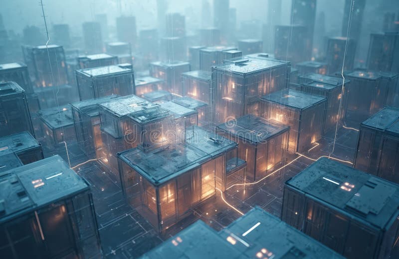 Abstract Building Structure, Futuristic Tech Design. Artificial ...