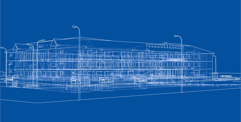 Abstract building. Vector stock vector. Illustration of engineering ...