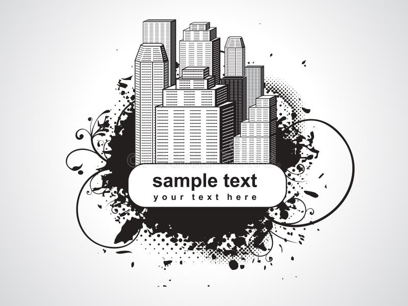 Abstract Buildings with Grunge Stock Vector - Illustration of modern ...