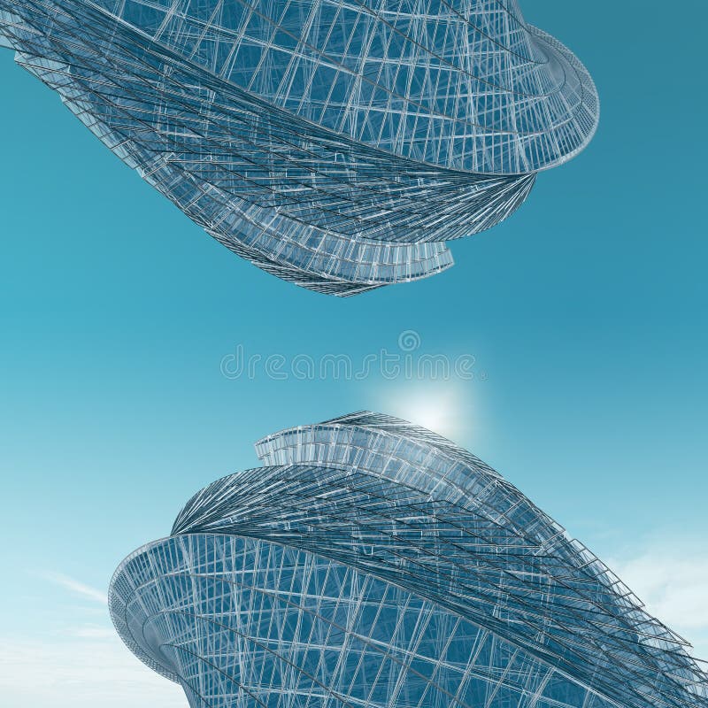 Abstract Buildings Opposite Stock Illustration - Illustration of ...