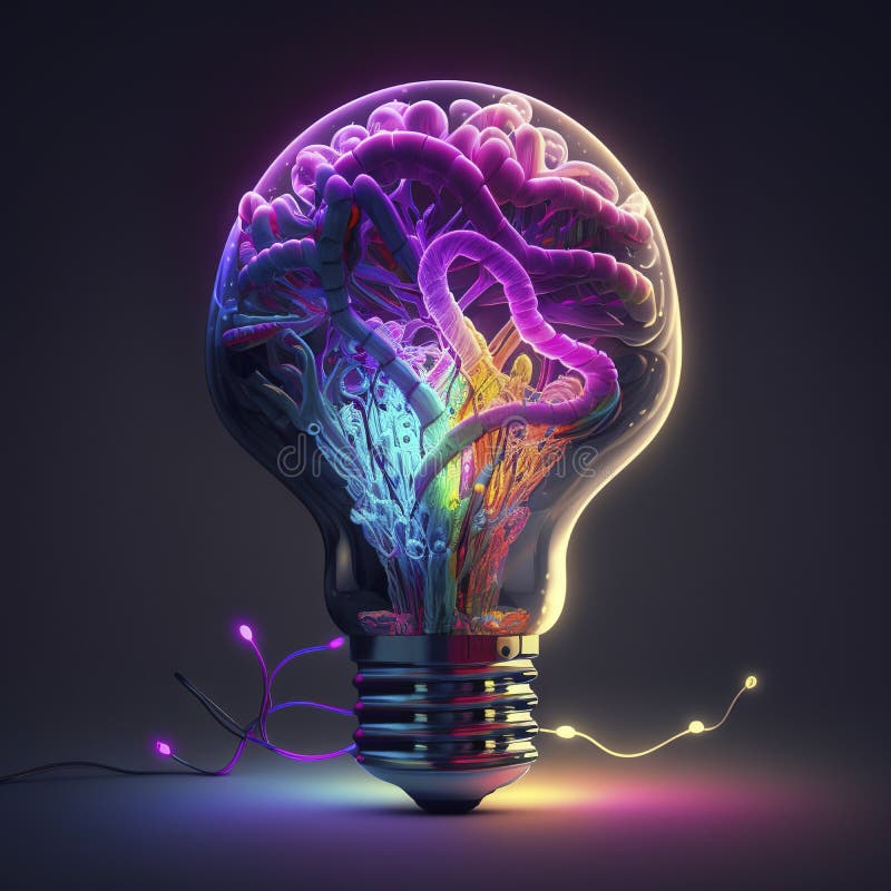 Abstract Bulb Lamp Cloud Icon Stock Vector - Illustration of chart ...