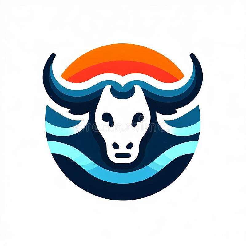 Abstract Bull Head Illustration with Gradient Colors Stock Illustration ...