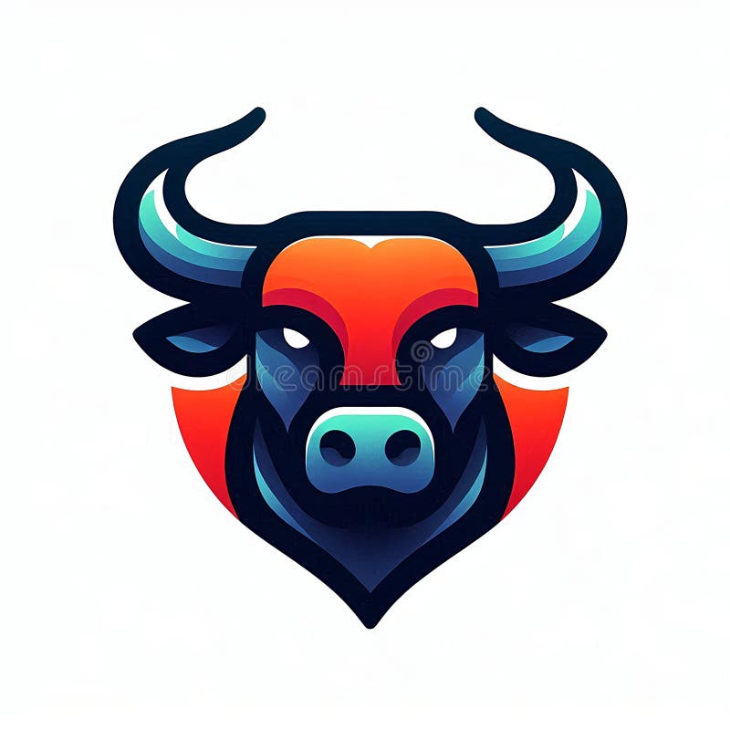 Abstract Bull Head Illustration with Gradient Colors Stock Illustration ...