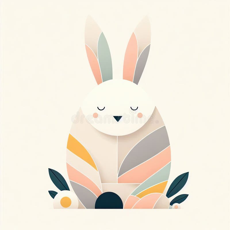 Abstract Bunny in Soft Pastels Stock Illustration - Illustration of ...