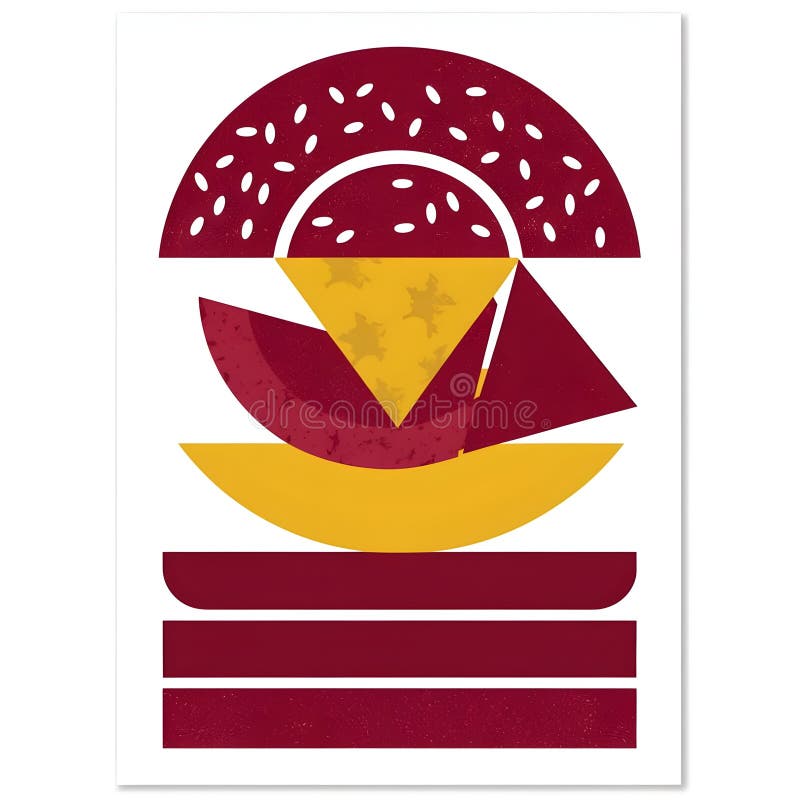 Abstract Burger stock illustration. Illustration of fries - 339087258