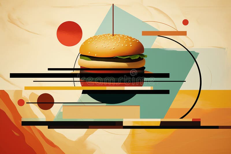 Abstract Burger Poster - Colourful Illustration Stock Illustration ...