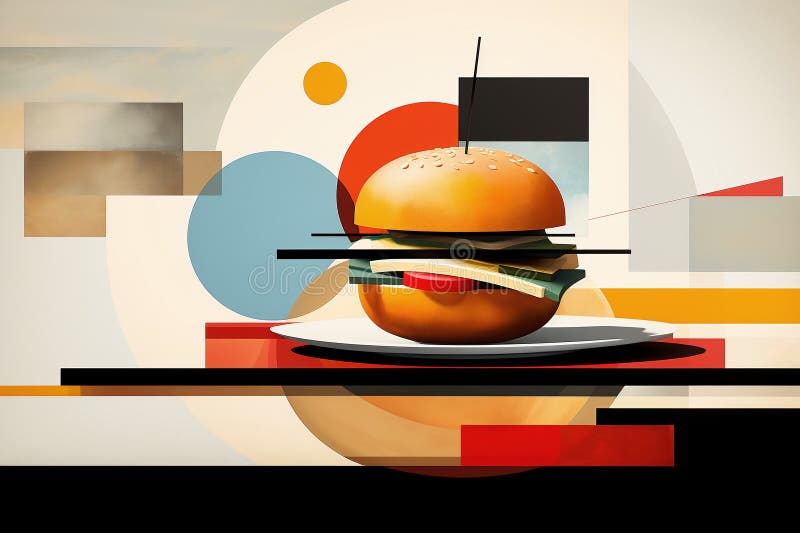 Abstract burger poster stock illustration. Illustration of meat - 292840482