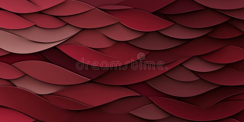 Abstract Burgundy Wave Pattern, Nature Inspired Layered Design, Modern ...