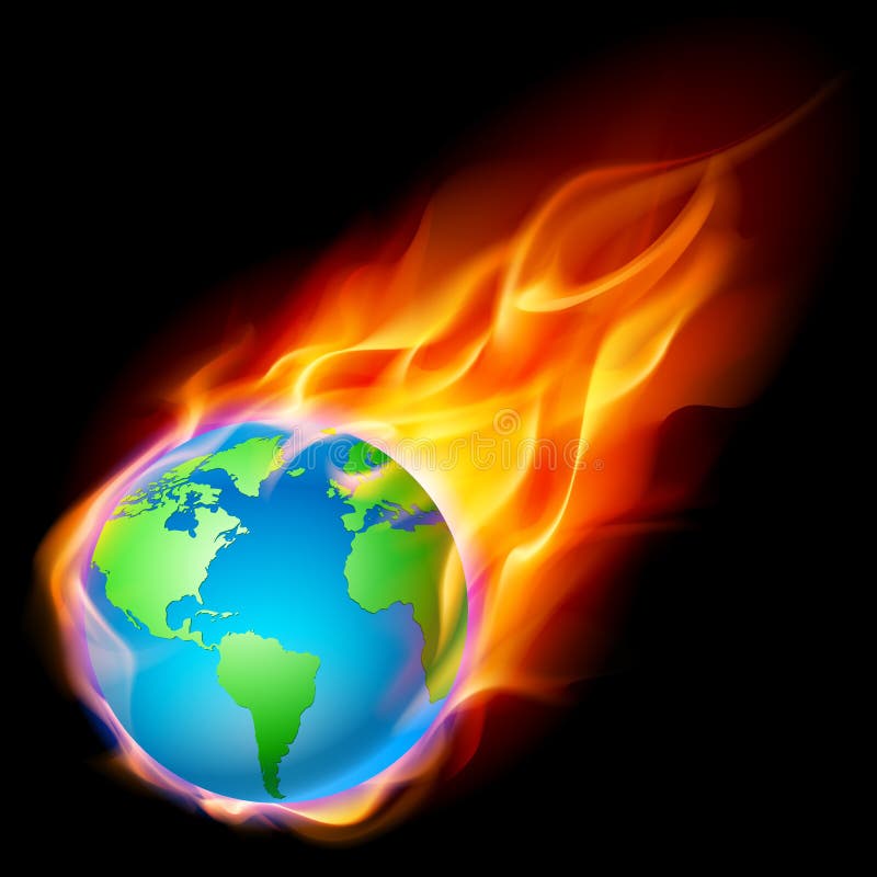 Burning earth melting stock illustration. Illustration of high - 5359112