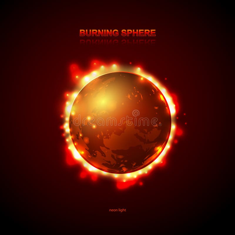 Abstract Burning Fire Circle. Stock Vector - Illustration of bonfire ...