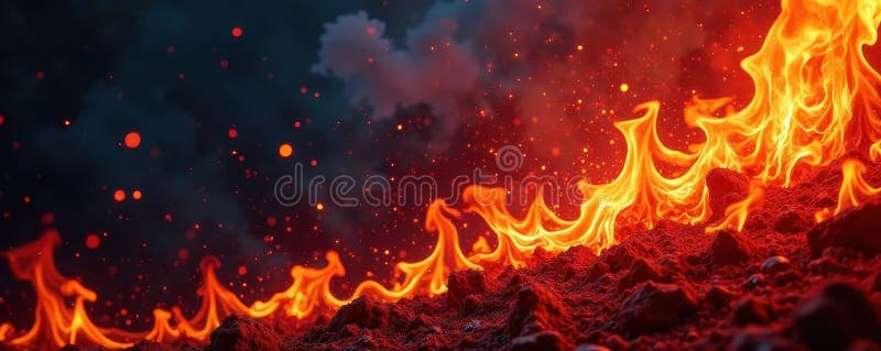 Abstract Burning Fire, Large Scale, Textured Backdrop , Graphic ...