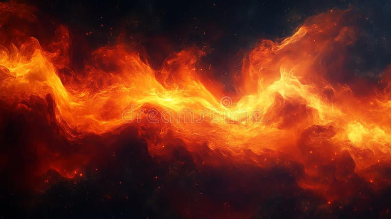 Abstract Burning Texture with Fire Flames Isolated on Black Background ...