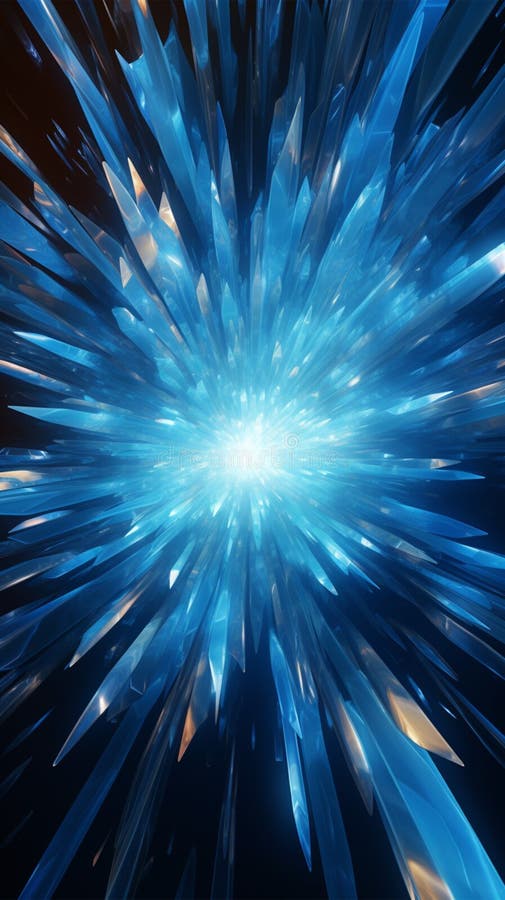 Abstract Burst of Blurred Blue, a Dynamic Motion Pattern with Centric ...