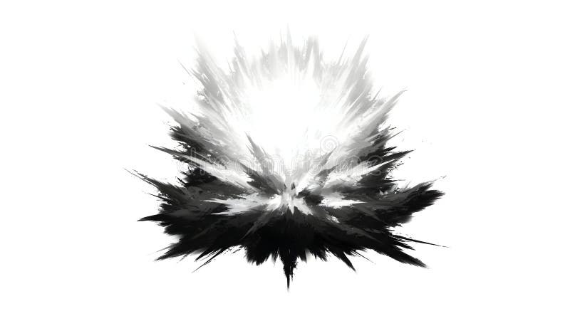 Abstract Burst of Energy in Black and White Stock Illustration ...