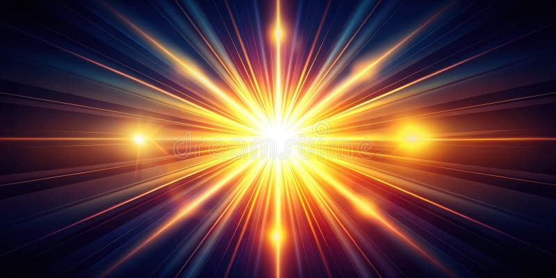 Abstract Burst of Light Bright Radiating Energy and Glowing Lines ...