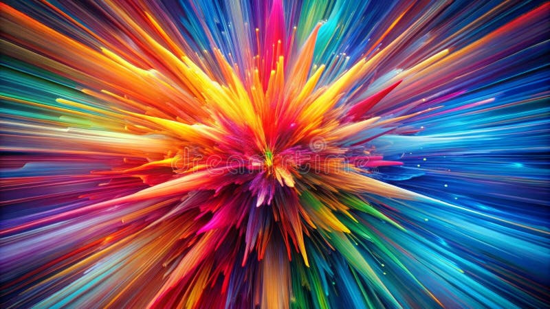 Abstract Burst of Vibrant Hues a Colorful Radiating Design for ...