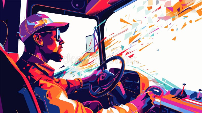 Abstract Bus Driver Vector Illustration Concept Stock Vector ...