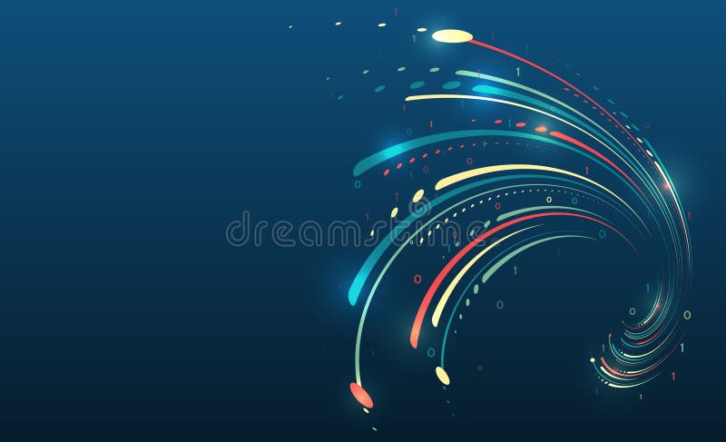 Abstract Business Analytics An Array Of Information In The Form Of Waves And Binary Numbers