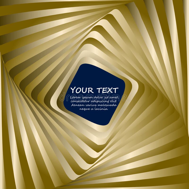 Gold Abstract Metal Waves Square. Abstract Background Illusion. Stock ...