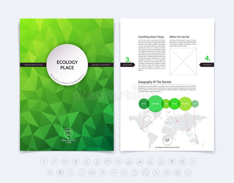 Eco Book Cover Template with Nature Concept Stock Vector - Illustration ...