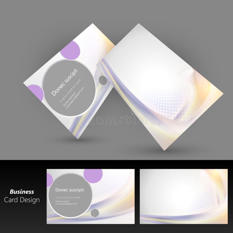 Abstract Business Card with Colorful Wave Design Stock Illustration ...