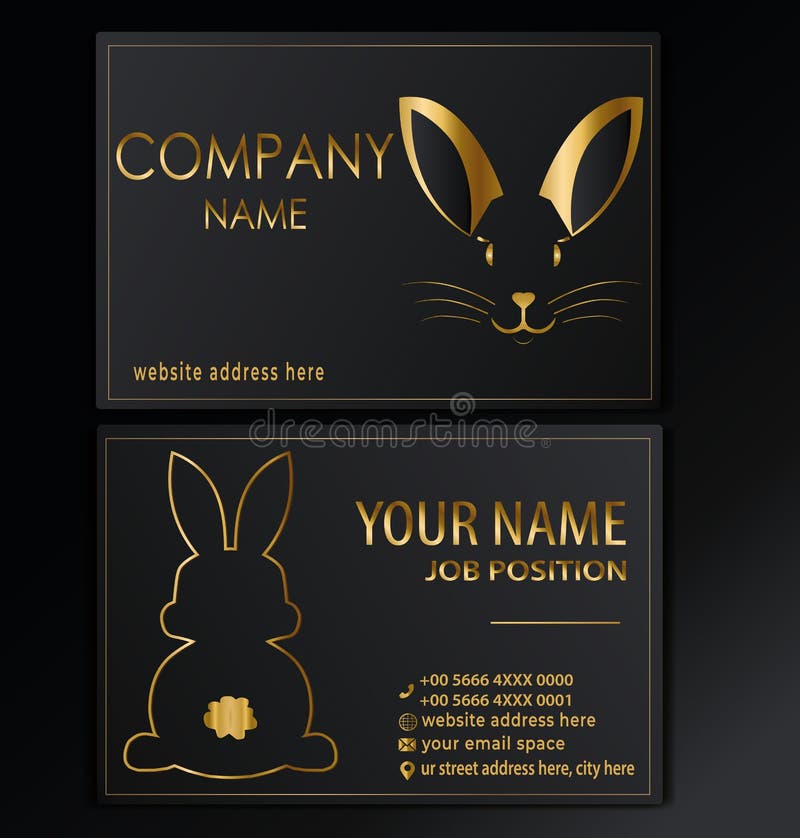Abstract Business Card with a Golden Rabbit. Stock Vector ...