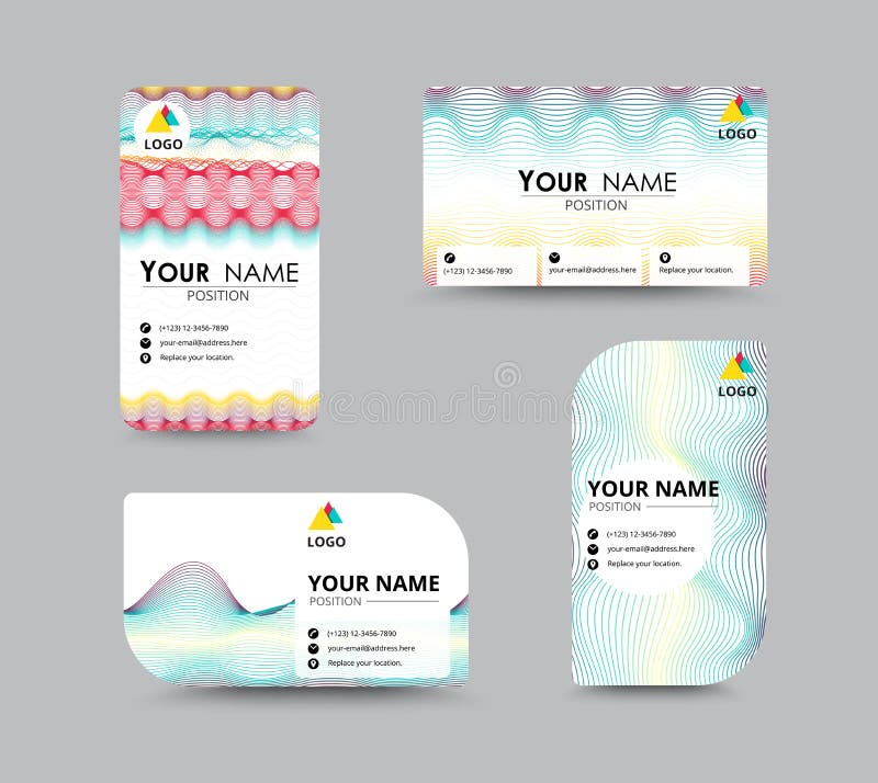 Abstract Business Card Template with Sample Name Position. City Stock ...