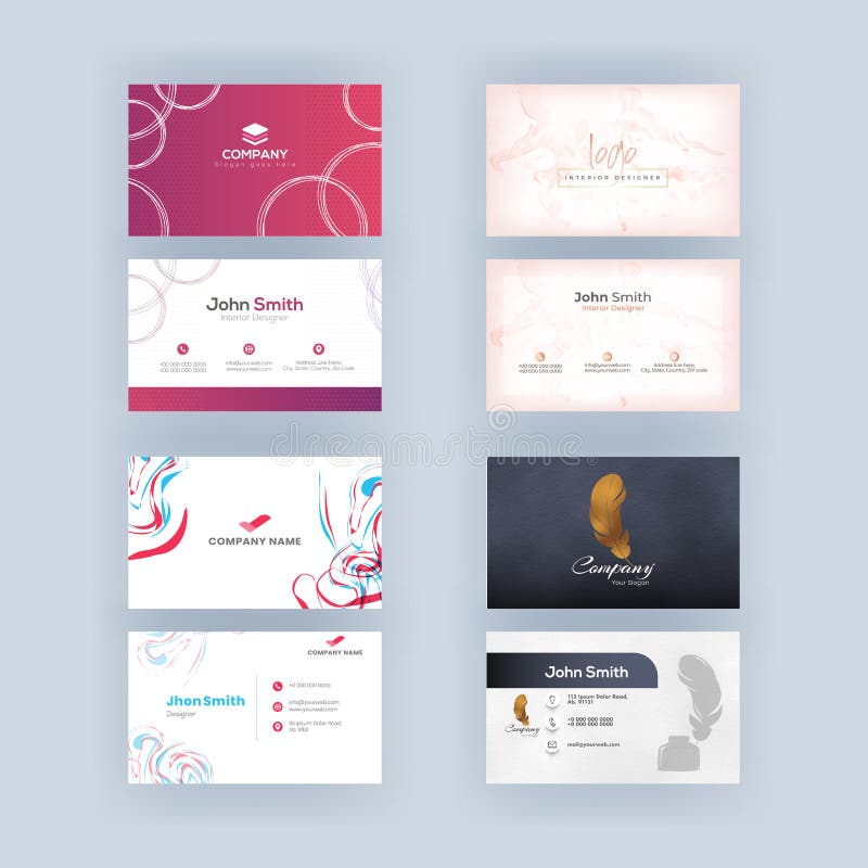 Abstract Business Card or Visiting Card Set Stock Illustration ...
