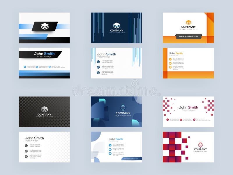 Abstract Business Card or Visiting Card Set Stock Illustration ...