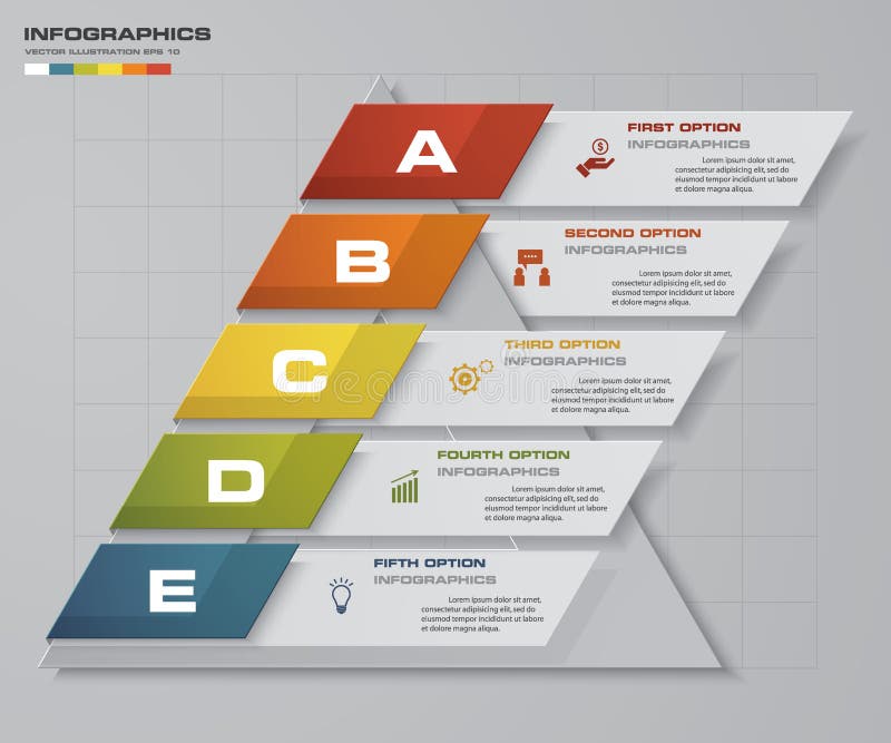 Abstract Business Chart. 5 Steps Arrow Diagram. Step by Step Idea Stock ...