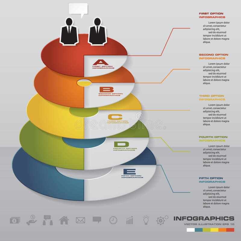 Abstract Business Chart. 5 Steps Diagram. Step by Step Idea Stock ...