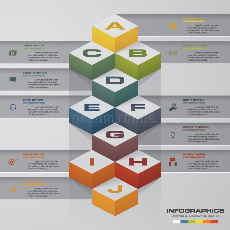 Abstract Business Chart. 10 Steps Diagram Template/graphic or Website ...