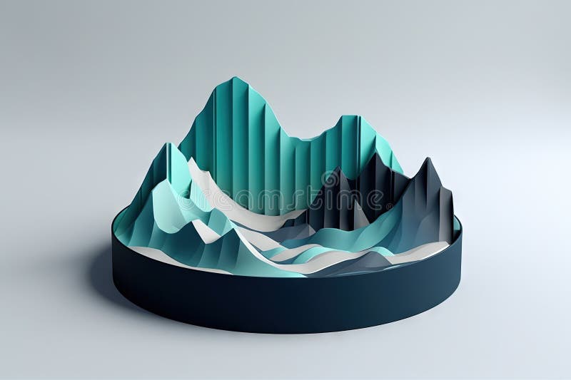 Abstract Business Graph in Mountain Style. Data Bars Concept Element ...