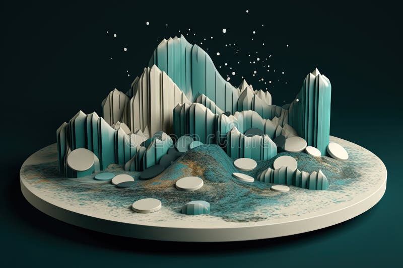 Abstract Business Graph in Mountain Style. Data Bars Concept Element ...