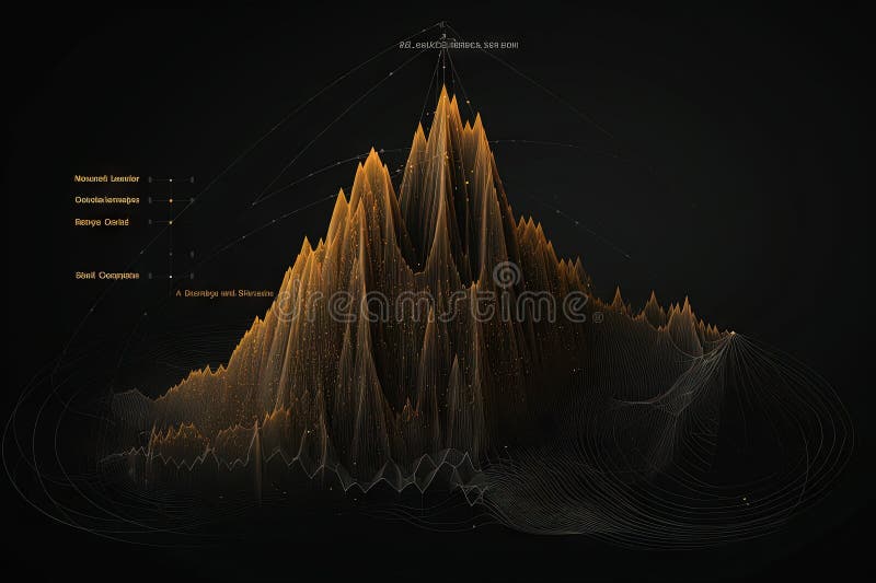 Abstract Business Graph in Mountain Style. Data Bars Concept Element ...