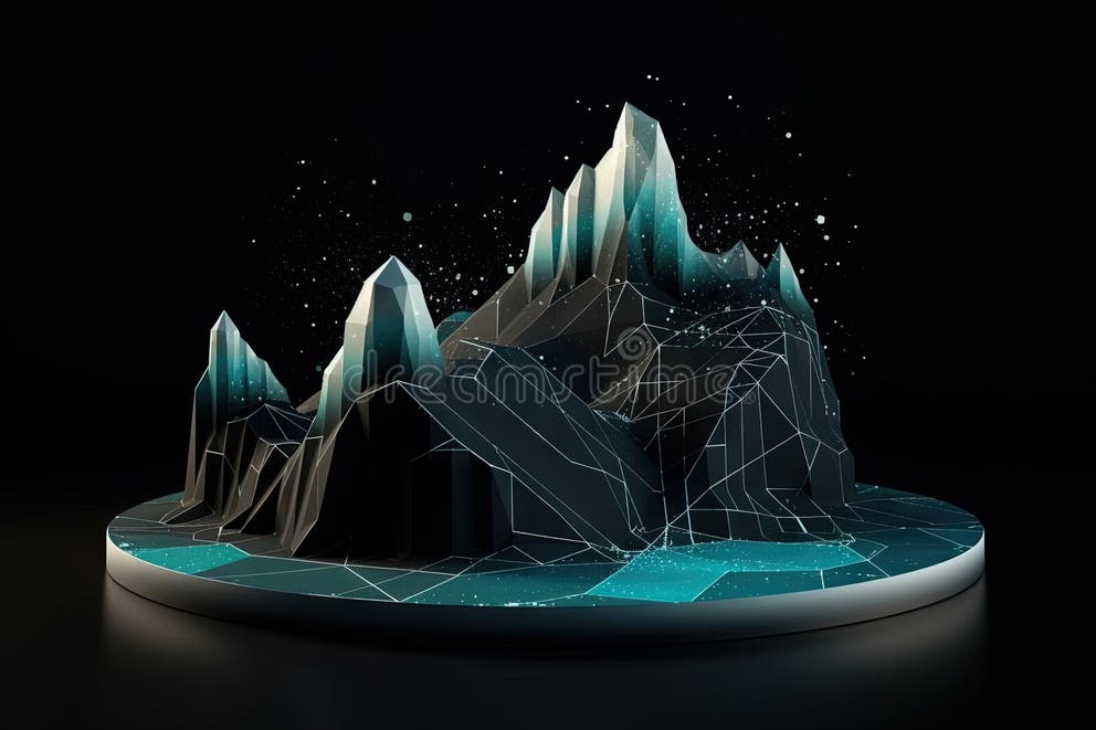 Abstract Business Graph in Mountain Style. Data Bars Concept Element ...