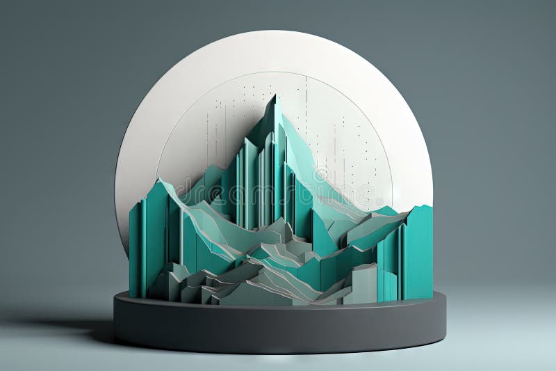 Abstract Business Graph in Mountain Style. Data Bars Concept Element ...