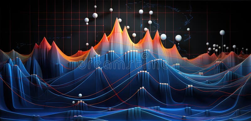 Abstract Business Graph in Mountain Style. Data Connection Concept ...