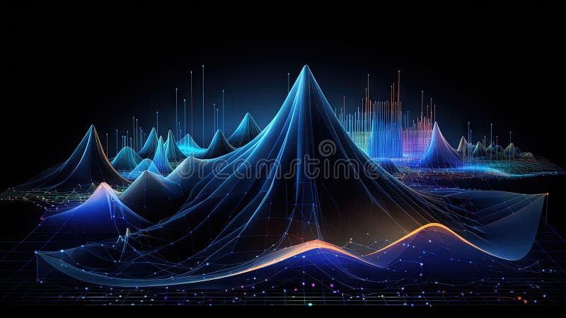 Abstract Business Graph in Mountain Style. Data Connection Concept ...