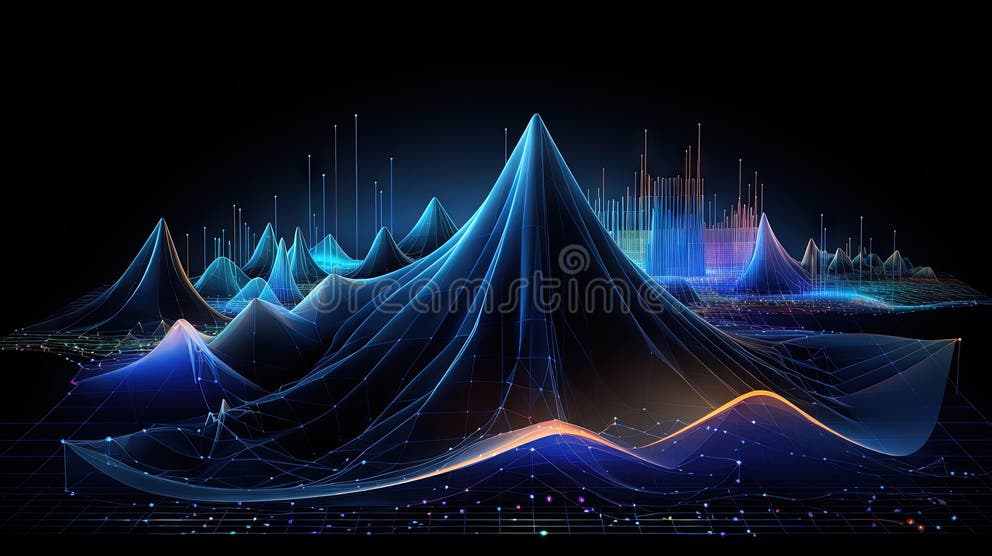 Abstract Business Graph in Mountain Style. Data Connection Concept ...