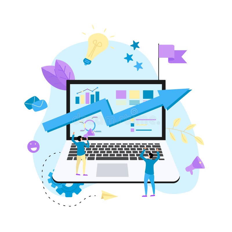 Abstract Business Growth Blue Arrow. Finance Concept Stock Vector ...