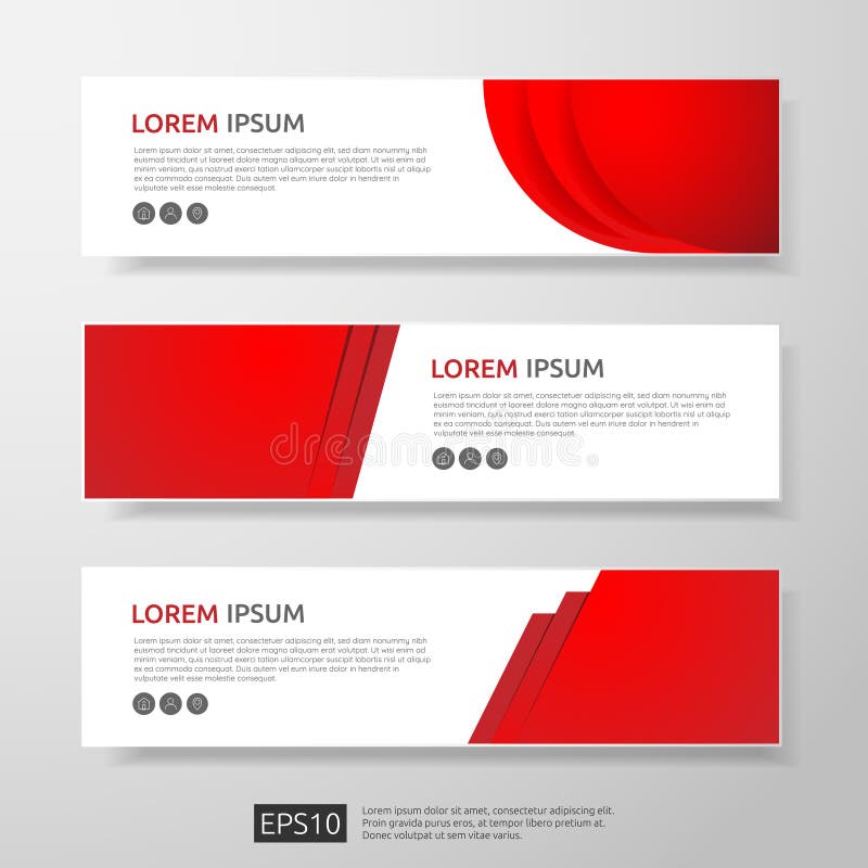 Abstract Business Header or Banner Template Set with Geometric Shapes ...