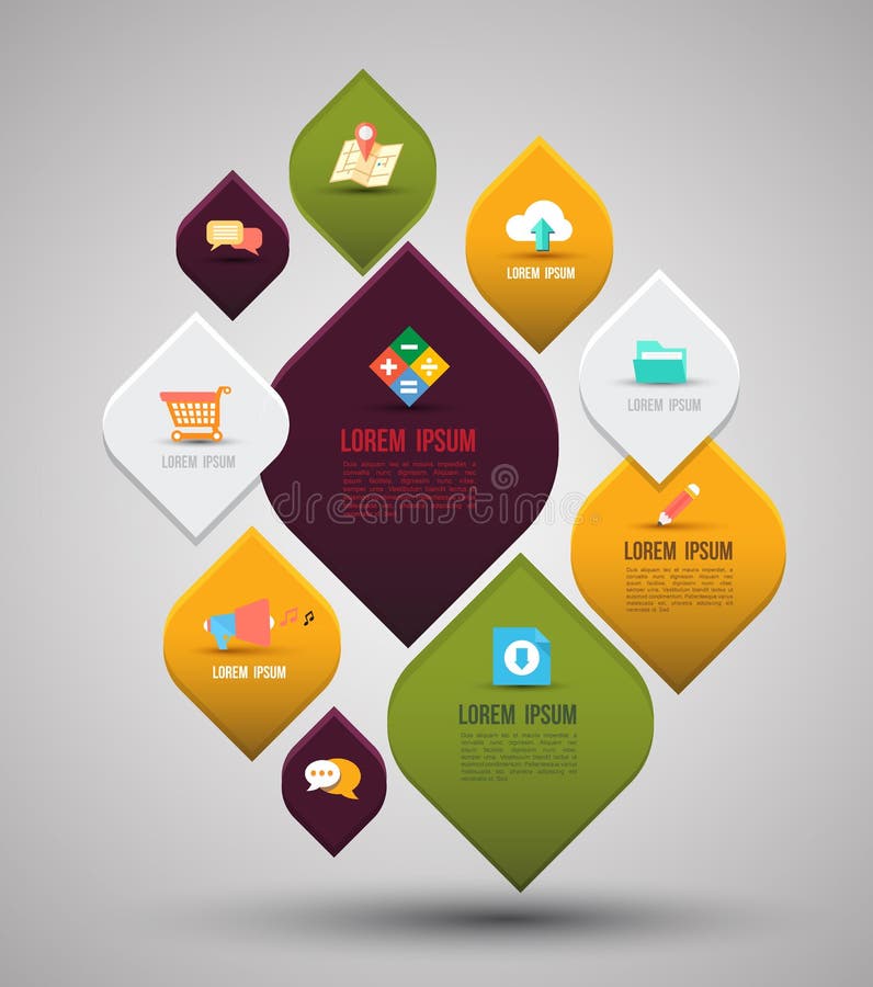 Abstract Business Info Graphics Template with Icons. Vector ...